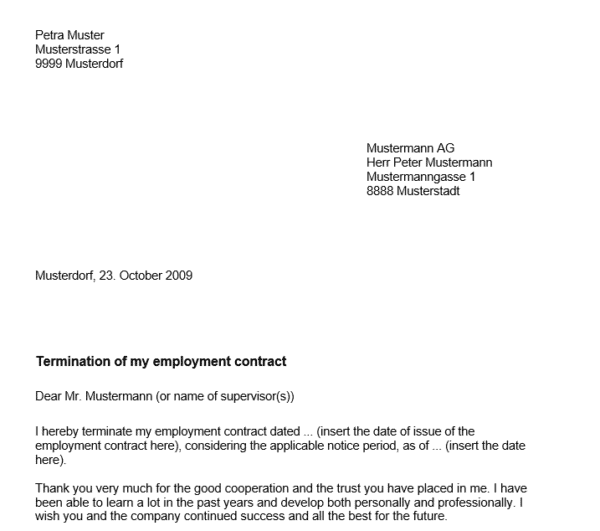 Resignation Letter Template and Resignation Letter Examples